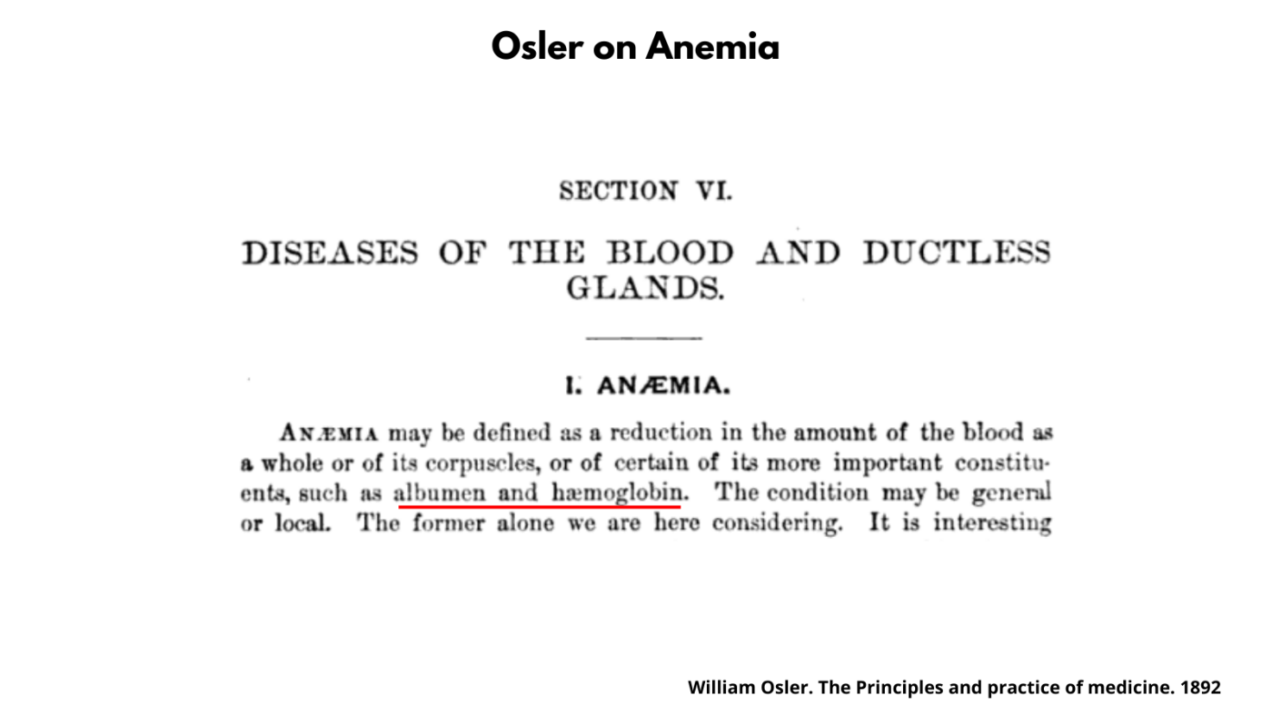 Osler on Anemia • The Blood Project