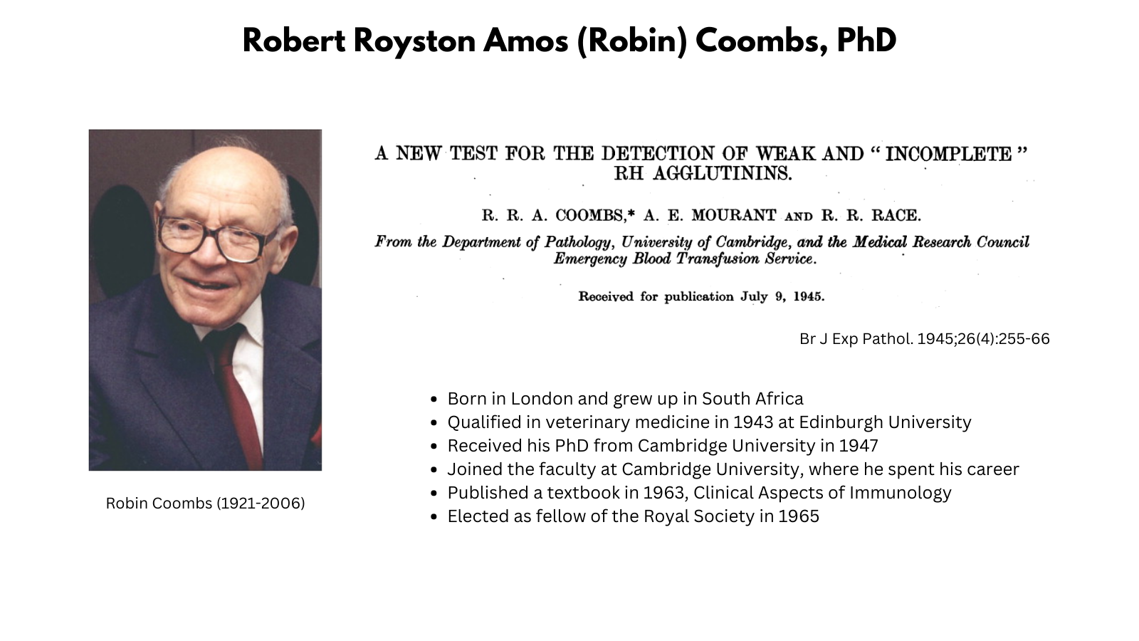 Eponym: Coombs Test • The Blood Project