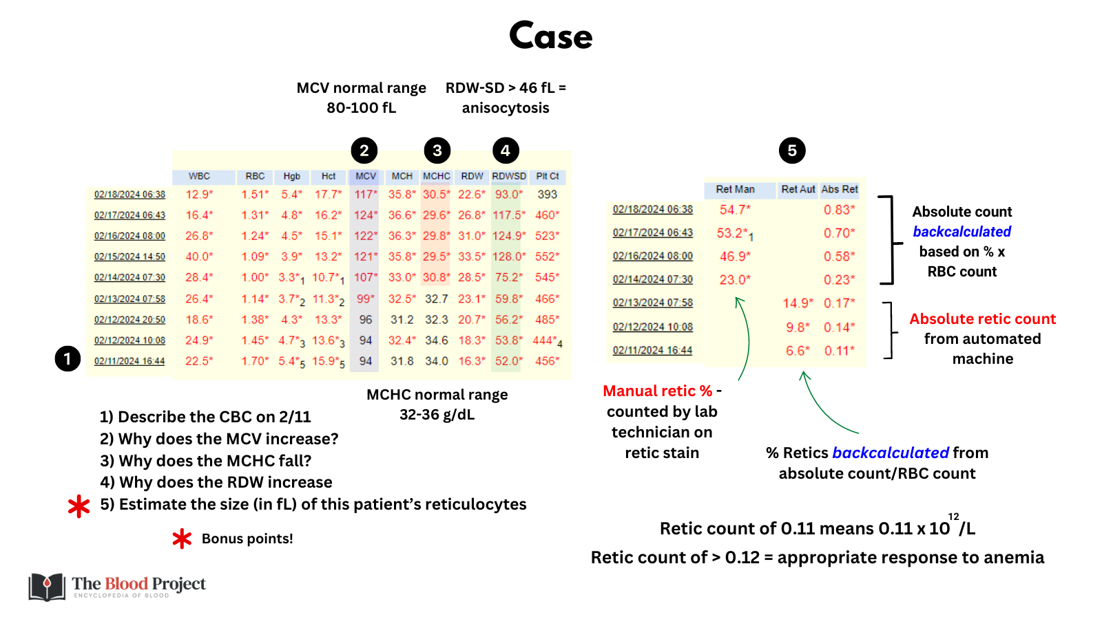 Case - Answer 5 Questions Based on a Time Series of CBCs and ...