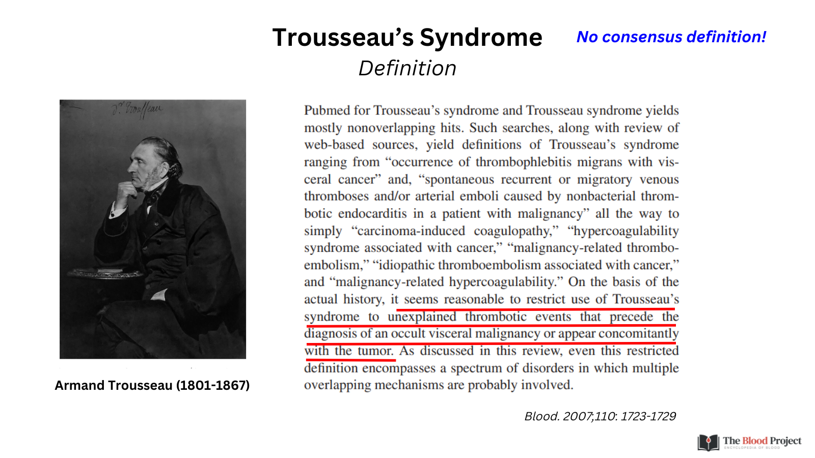 Eponyms in Hematology – Trousseau's Syndrome • The Blood Project