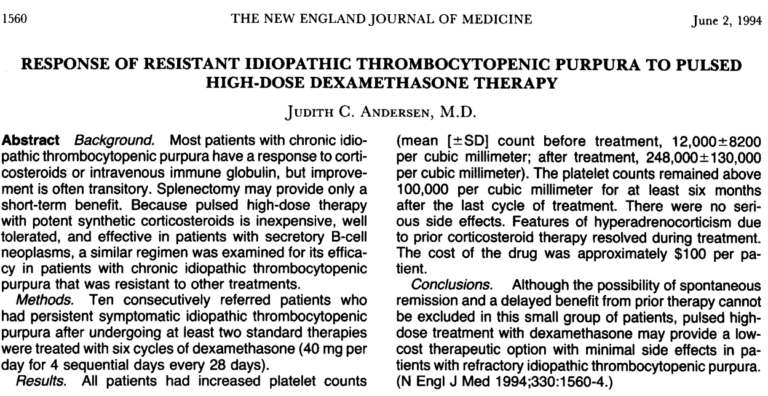 Corticosteroids as First-Line Therapy in ITP • The Blood Project