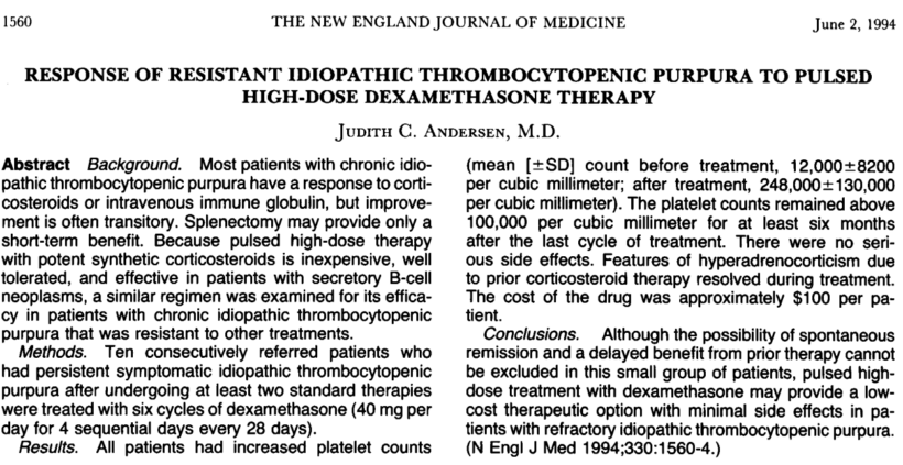 Corticosteroids as First-Line Therapy in ITP • The Blood Project