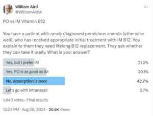 Oral vs. Intramuscular Vitamin B12 in Vitamin B12 Deficiency • The ...